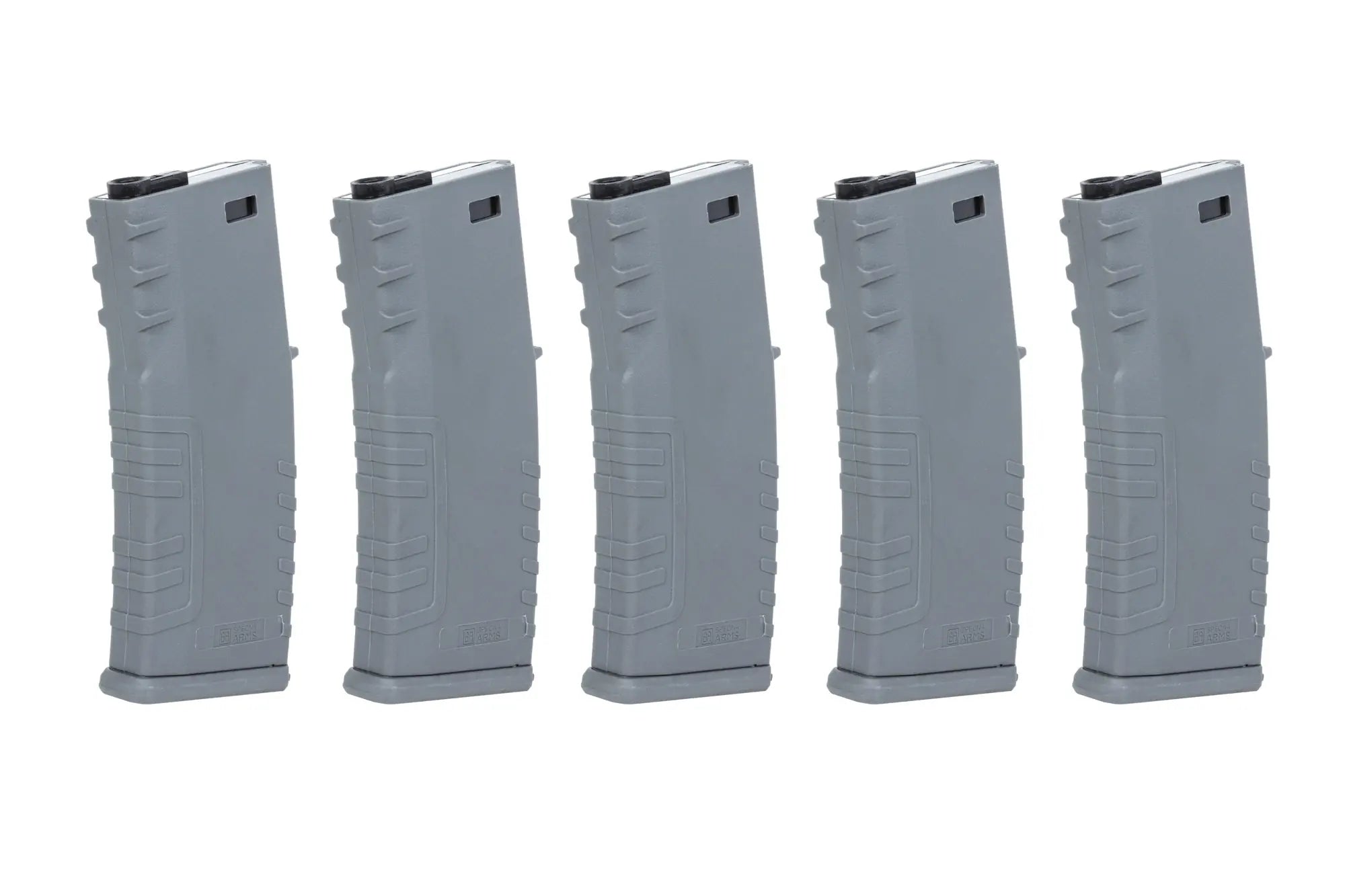 Set of 5 polymer mid-cap magazines 120 rounds Grey