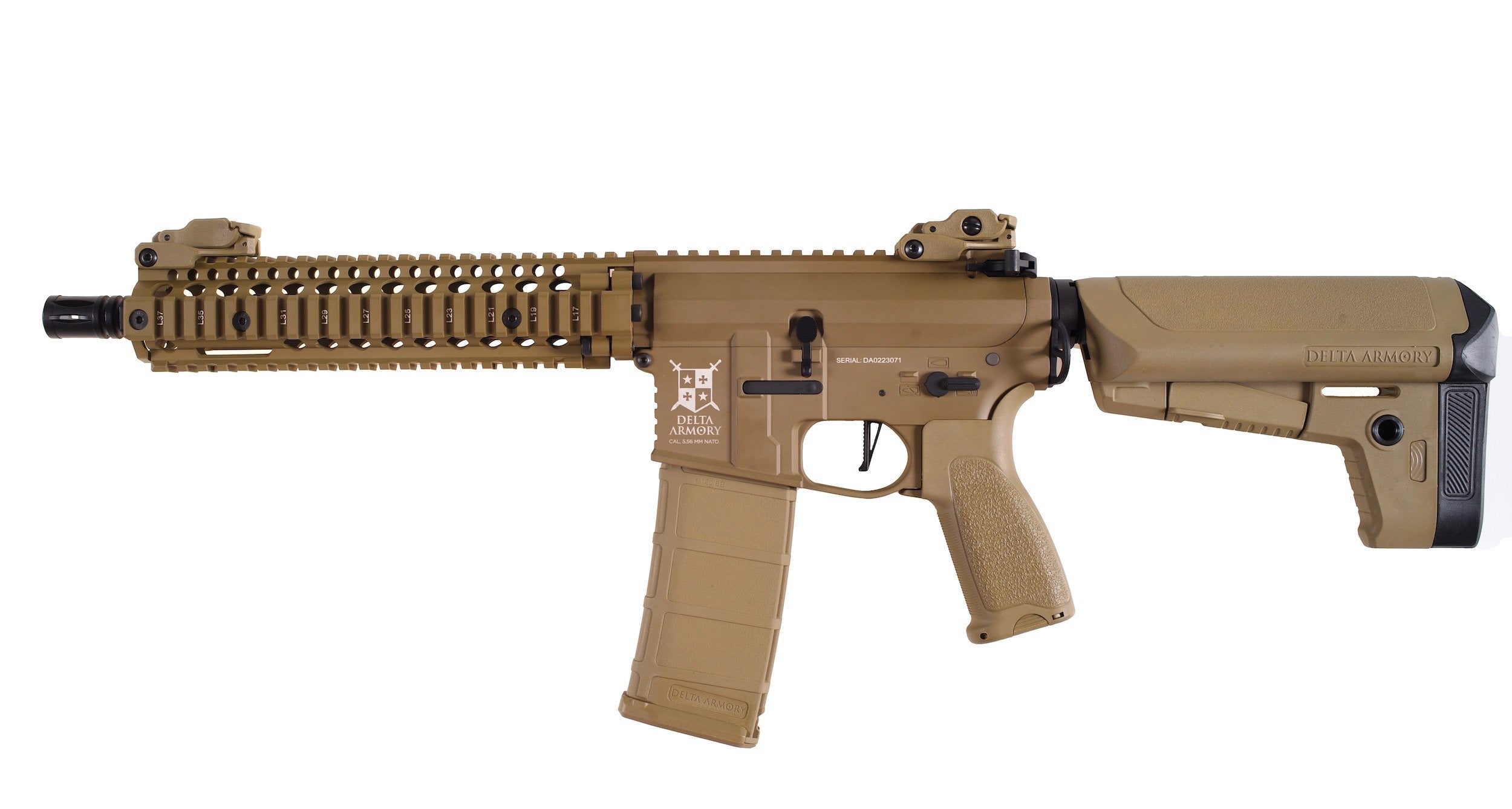 Replica Softair MK18 ALPHA Tan AR15 Delta Armory